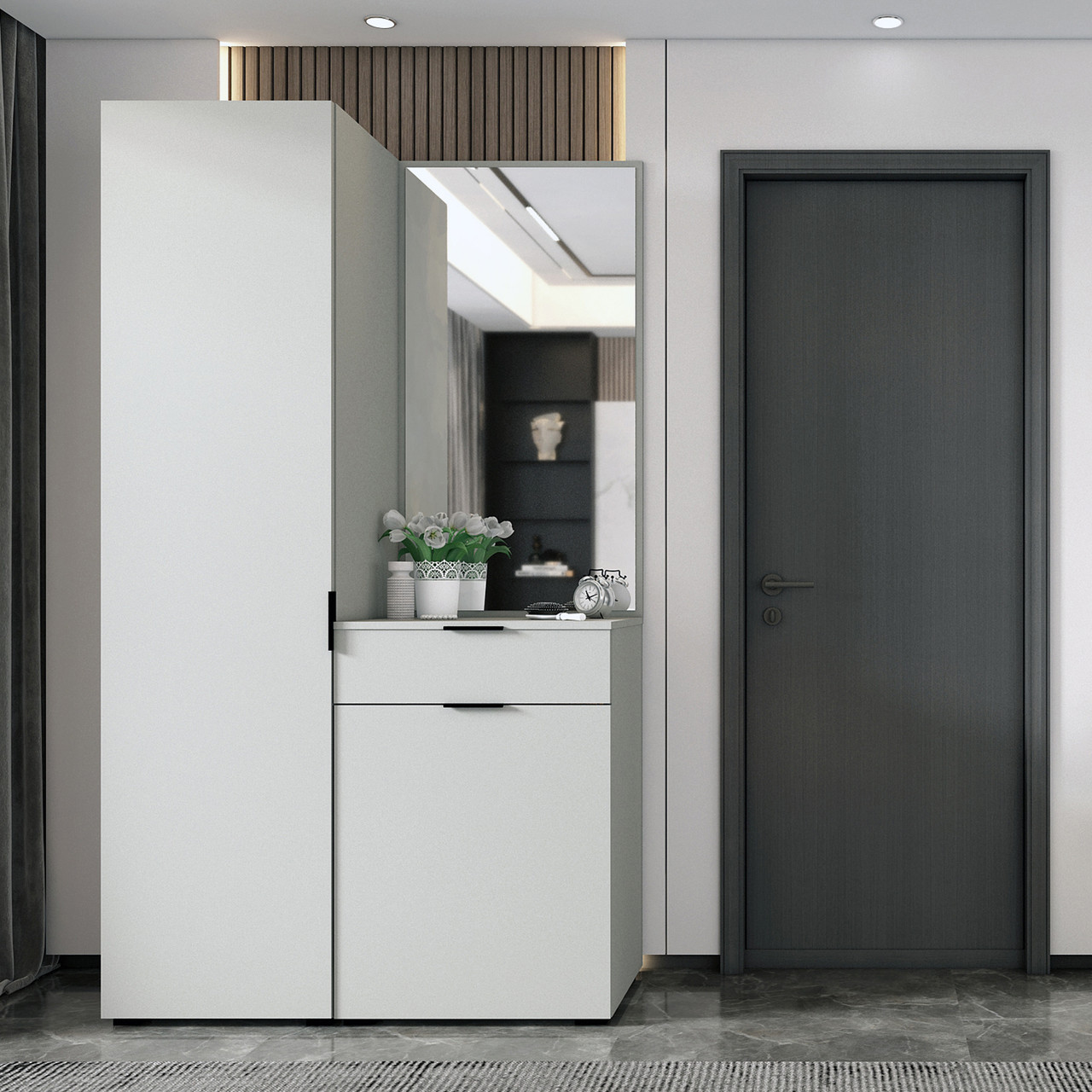 Купити Маленька сучасна прихожа 100 см з шафою тумбою для взуття та