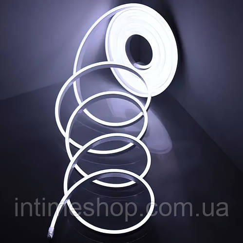 Неоновая лента LED NEON Белая 5M, светодиодный гибкий неон для дома ...
