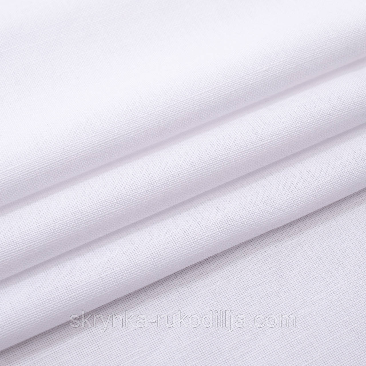 Тканина льон з бавовною для вишивки Трембіта колір білий Україна продаж ціна у Львові Канва