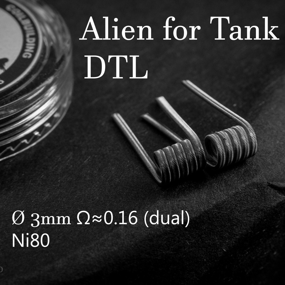 Спіраль DTL Alien for Tank Clapton Coil 0.16 Ohm (dual) - купити койли ...