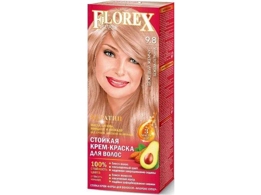 Купить Крем-фарба Бежева перлина д/волосся КЕРАТИН 9.8 ТМ Florex, цена ...