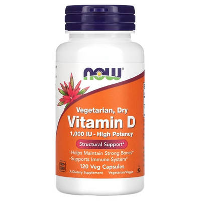 Витамины NOW Foods Vitamin D-3 & K-2 1000IU/45mcg 120 caps, цена: 465 ...