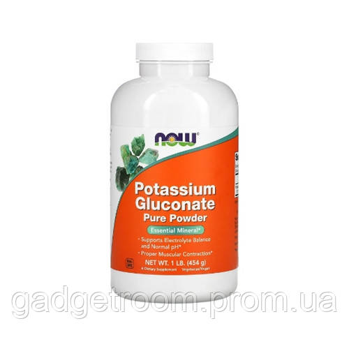 Мікроелемент Калій NOW Foods Potassium Gluconate 454 g, 8909489 334 ...