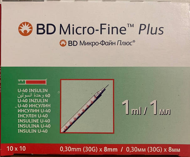 Купити BD Micro-Fine Plus Шприци ін'єкційні інсулінові 1 мл U-40 30G (0 ...