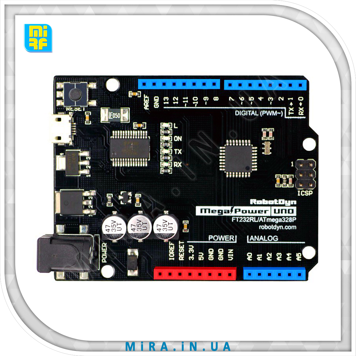 Купить Микроконтроллер Arduino Uno R3 Megapower Robotdyn цена 512 грн