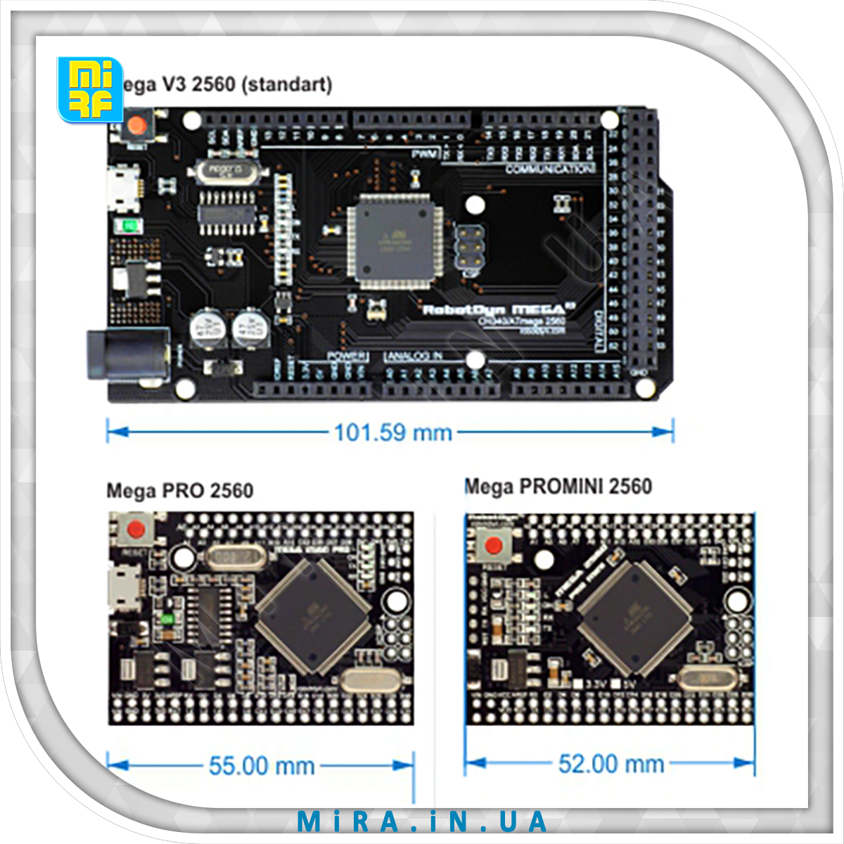 Микроконтроллер Arduino Mega 2560 PRO MINI с UART RobotDyn (ID ...