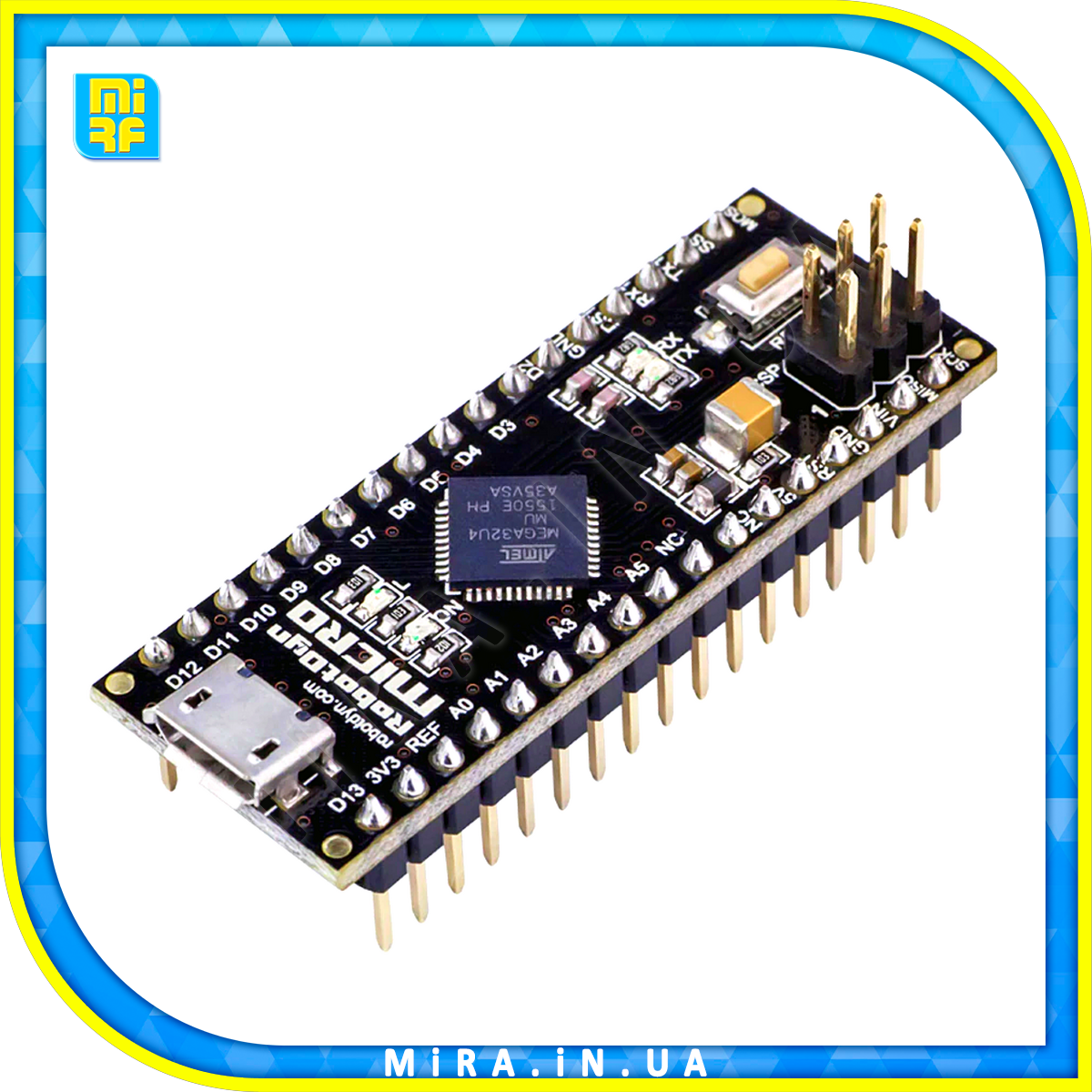 Микроконтроллер Arduino Micro ATmega32U4 RobotDyn Ножки распаяны ...