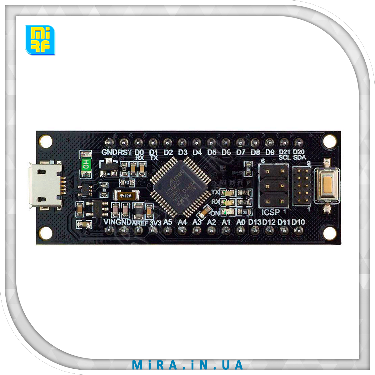 Мікроконтролер Arduino SAMD21 M0-Mini, чіп 32bit ARM Cortex M0 core RobotDyn Ніжки розпаяні (ID ...