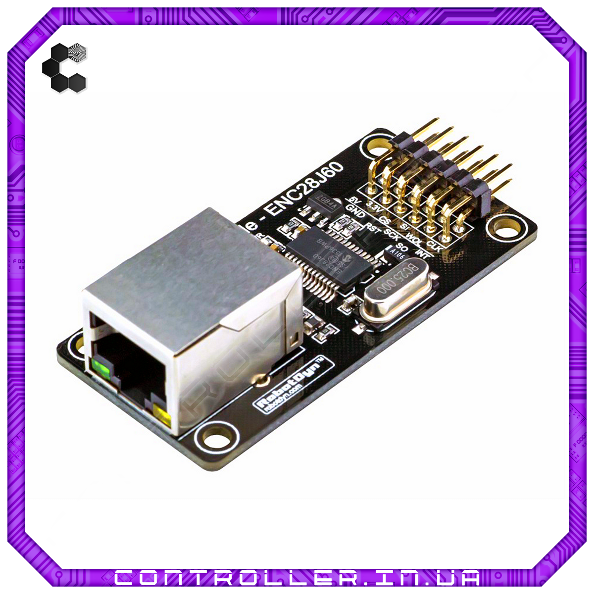 Купити ENC28J60 - mini Ethernet модуль RobotDyn