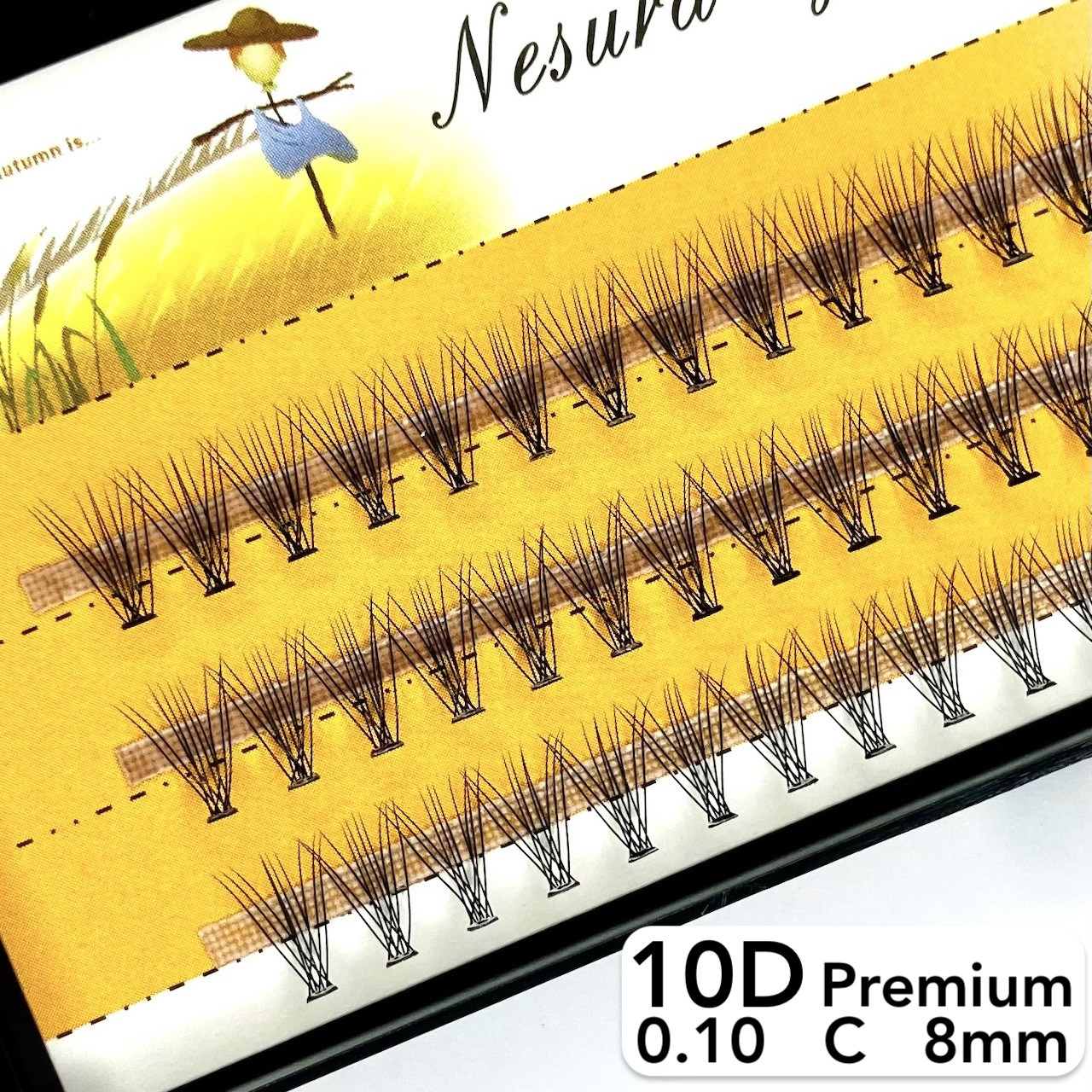 Nesura Eyelash Premium 10D, 0,10, изгиб C, 8 мм, 60 пучков Накладные ...