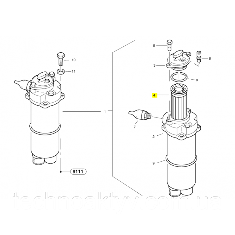 Купити Гідравлічний фільтр Volvo Міні-Навантажувач (2906601), ціна ...