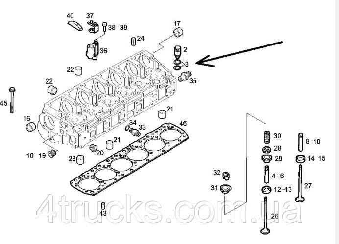 Кільце стакана форсунки Iveco Stralis Eurotrakker Eurotech Cursor 10/13 ...