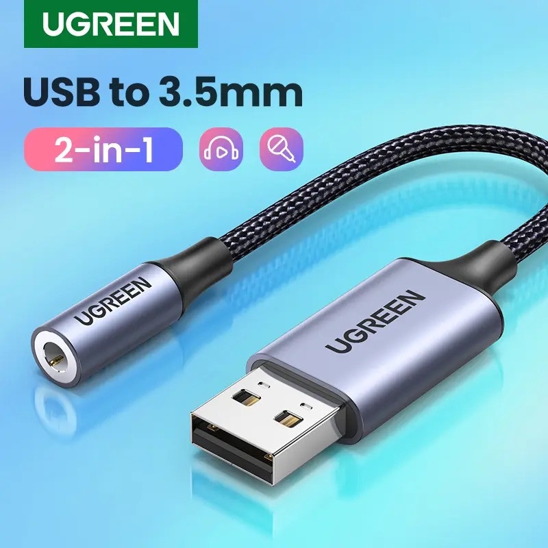 Зовнішня звукова карта USB Ugreen CM477 USB to 3.5 mm External USB ...