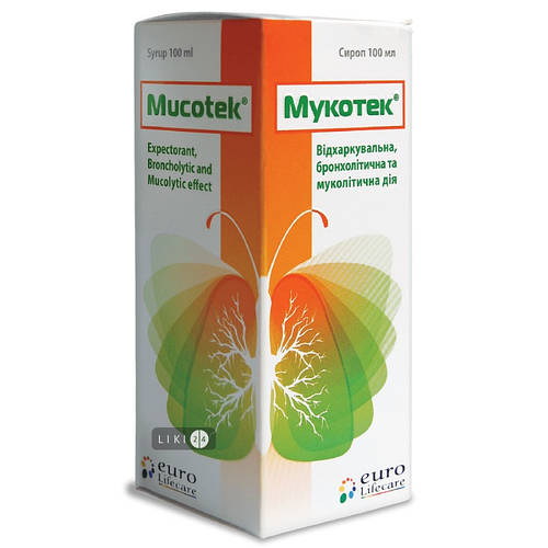 Купить Мукотек сироп 100мл, цена 195.01 грн — Prom.ua (ID#1700609275)