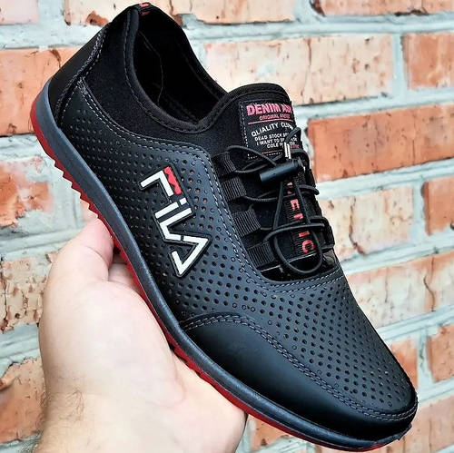 Чоловічі мокасини FILA Сіточка Чорні Літні Кросівки Філа 40,41,42,43,44,45 розміри (ID ...