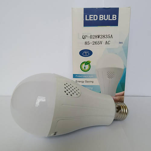 LED Лампа аккумуляторная (акум. сменные 2*1200мАг). Цоколь E27. 85-265V 12W (4h-6h) QP-028W2835A ...