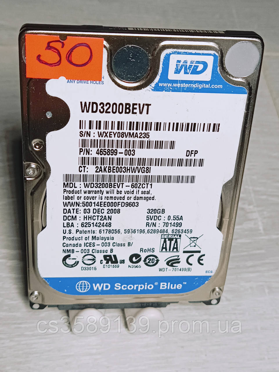 Жесткий Диск 320GB WD Blue HDD для Ноутбука 2.5 / 5400rpm / 9мм / SATA ...