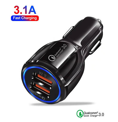 Купити Автомобільна зарядка від прикурювача Car Charger SY681 3.1А QC3.0 2*USB зарядний пристрій ...