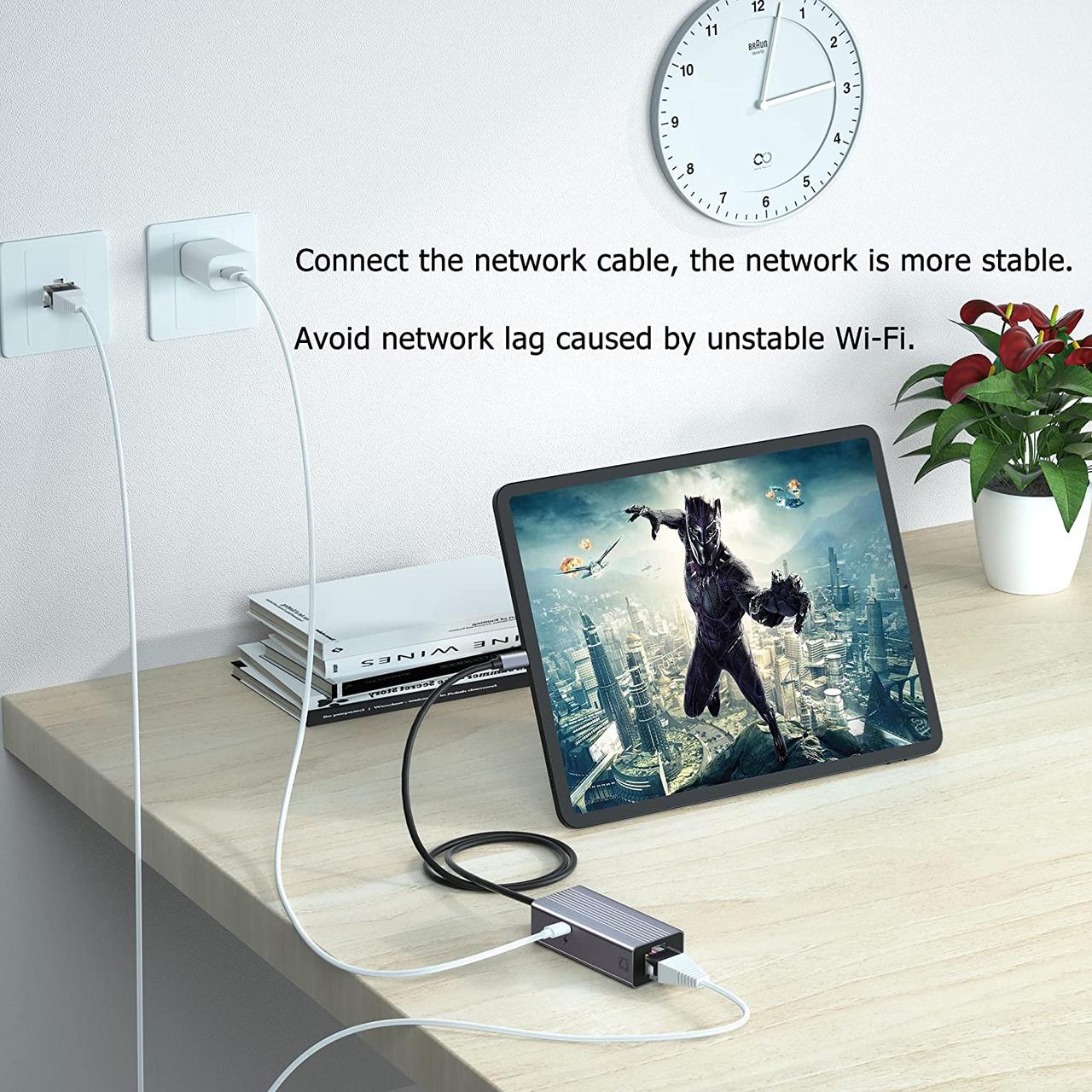 Купить IVSHOWCO Ethernet-адаптер 2 в 1 для iPad Lightning to RJ45 ...