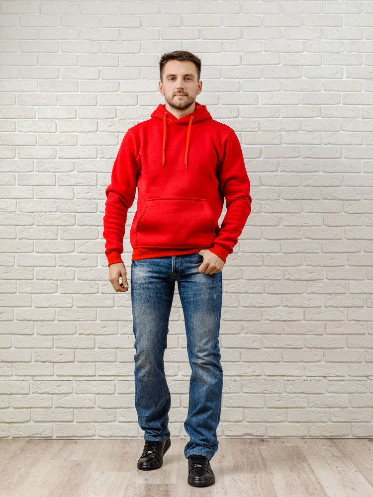 Купить Красная худи на флисе (осень-зима), цена 1030 грн — Prom.ua (ID ...