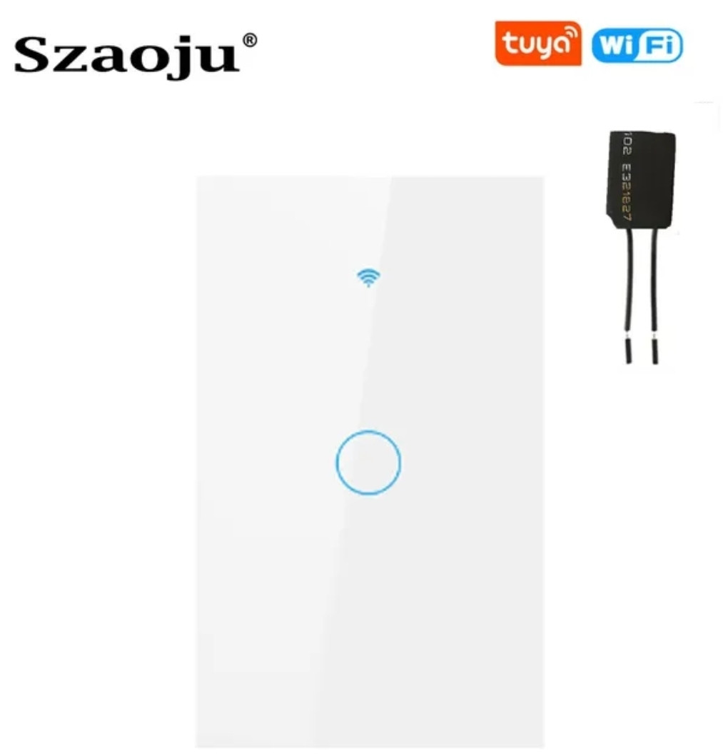 Tuya WiFi выключатель американец (включатель) сенсорный белый одиночный ...