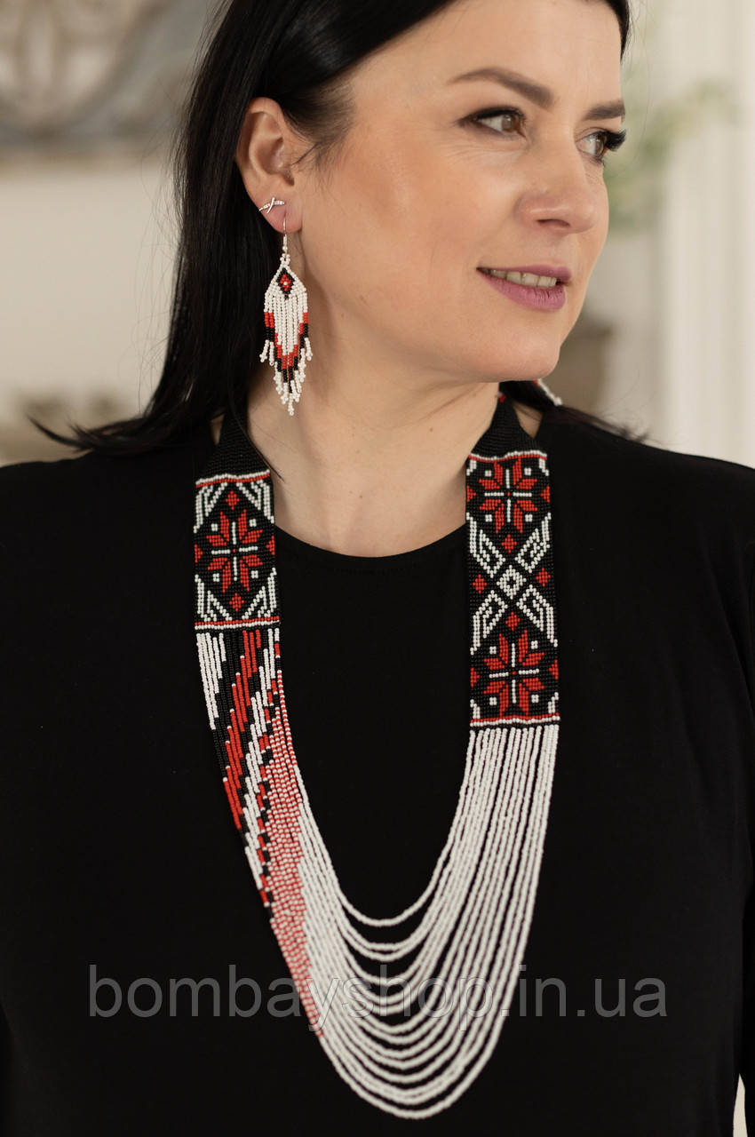 Етнічне намисто гердан з бісеру з сережками №58 Id 1774946313 ціна 950 ₴ купити на Prom Ua