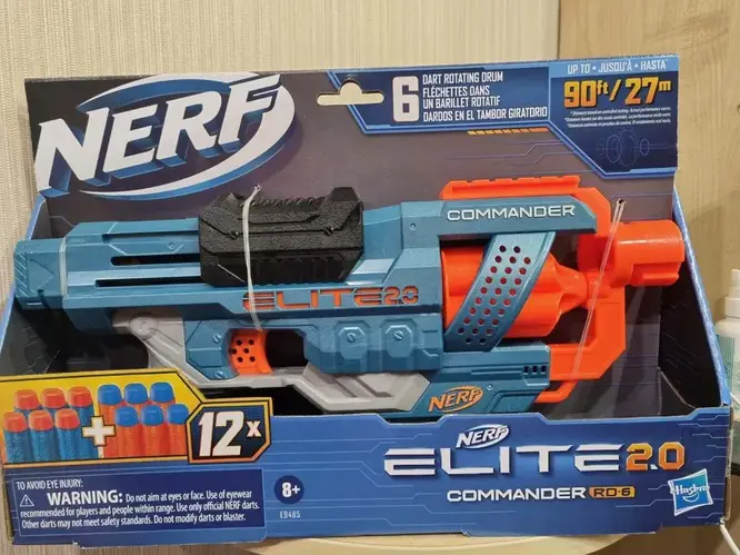 Nerf Elite 2.0 Commander RD-6 Dart Blaster 12 Nerf Elite Darts,вращ ...