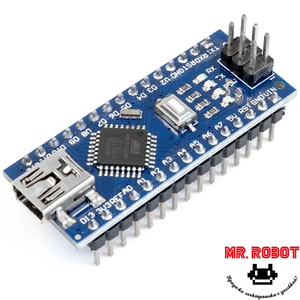 Arduino Nano v3.0 распаянные ножки (ATmega328/CH340G) [mini USB] (ID#1788804364), цена: 160 ...