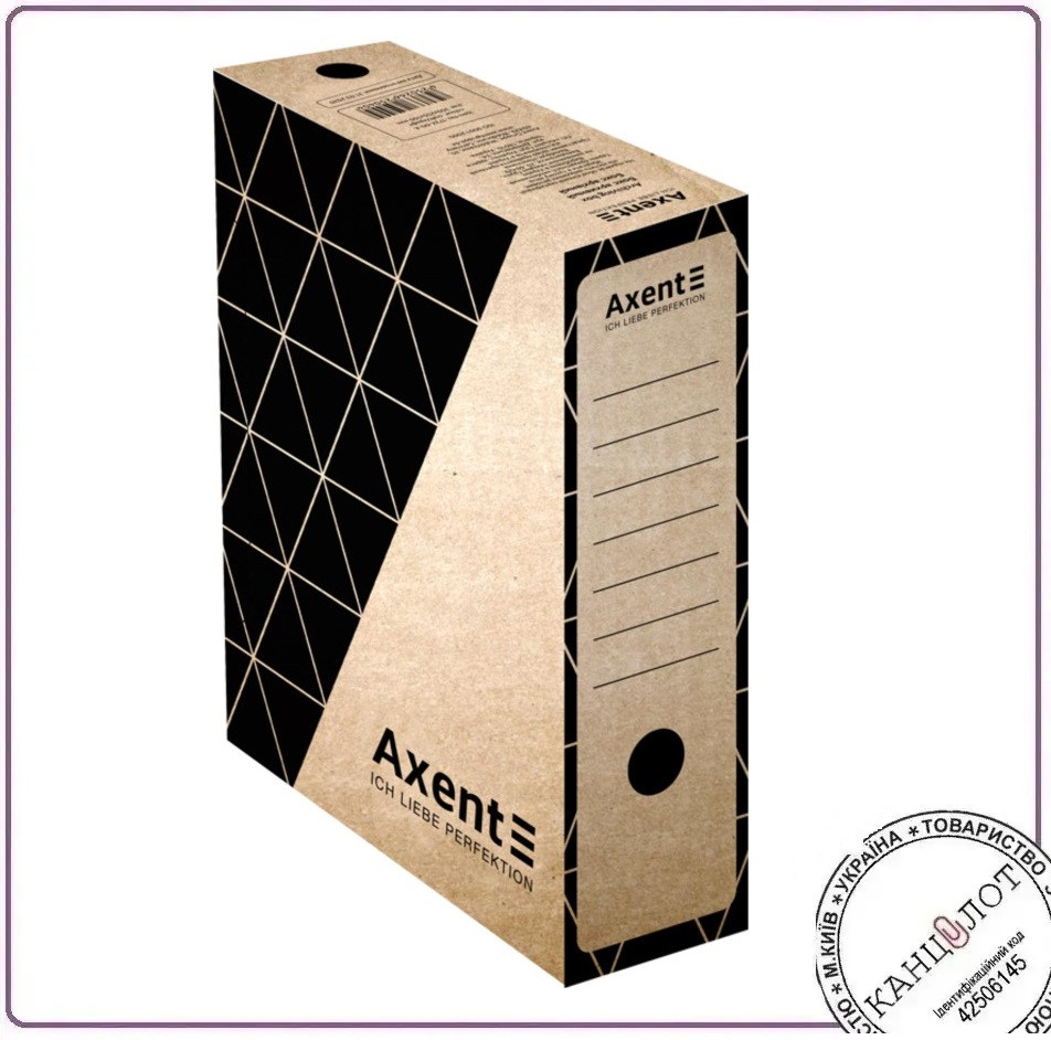 Бокс архівний AXENT з гофрокартону. Розмір 350*255*100мм. Колір: крафт. (1732-00-a) (ID ...