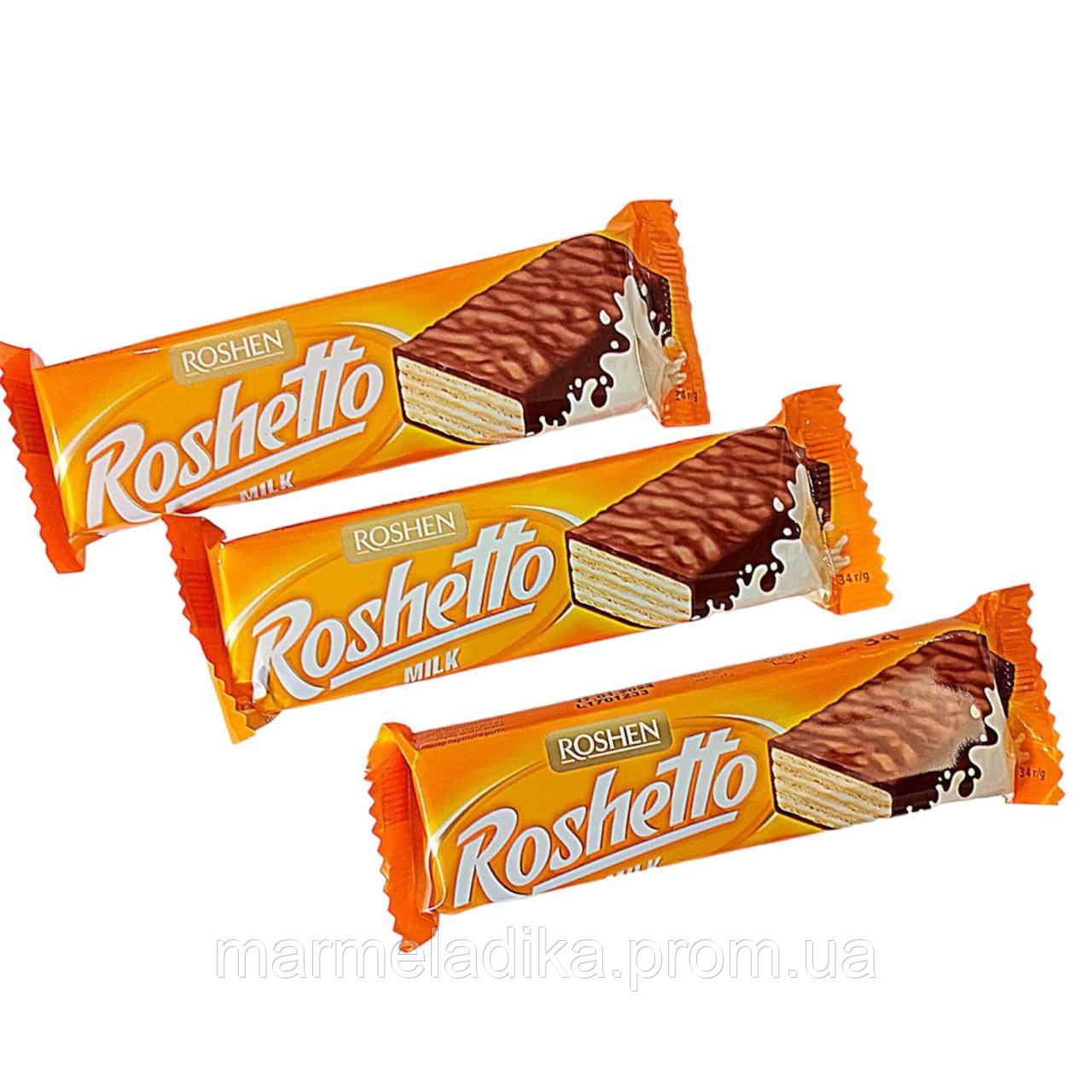 Купити ROSHEN вафельні батончики в молочному шоколаді Roshetto Milk ...