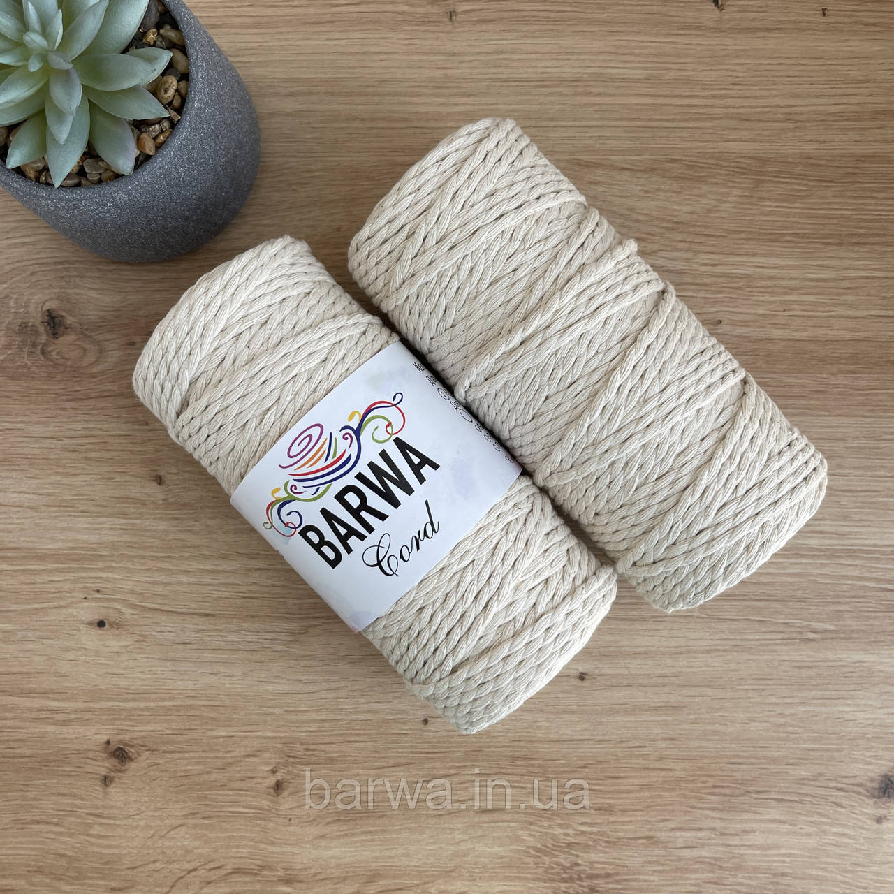 Шнур для макраме. хлопок 4 мм Цвет Ваниль (ID#1207741515), цена: 195 ...