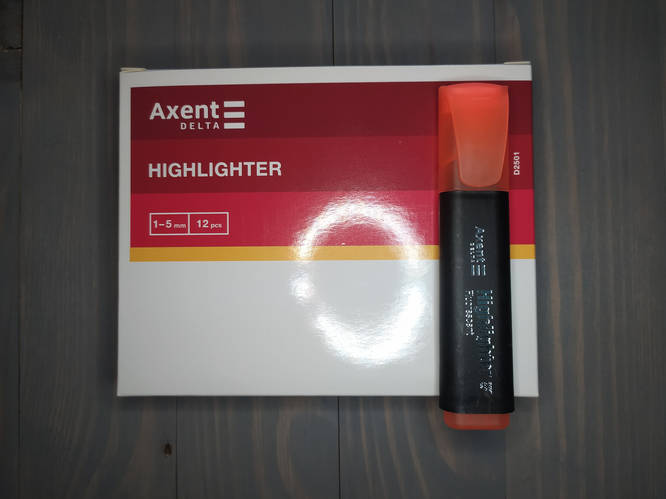 Купити Текстовиділювач, highlighter Axent, маркер для тексту. упаковка 12 шт., ціна 180 грн ...