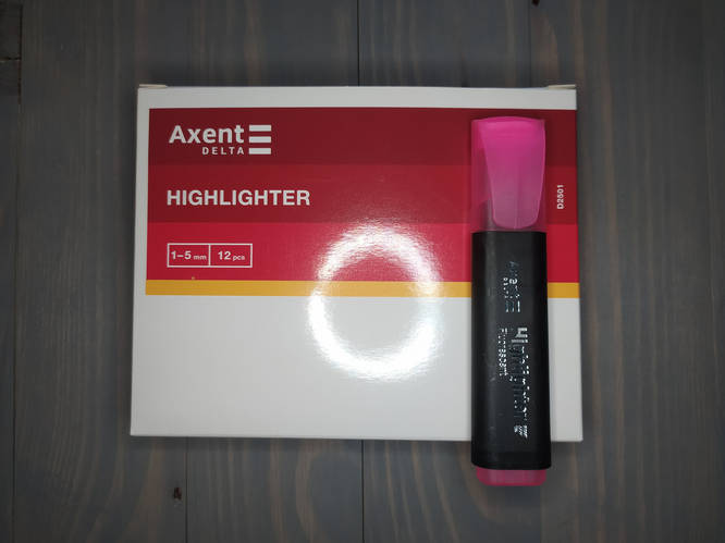 Купити Текстовиділювач, highlighter Axent, маркер для тексту. упаковка 12 шт., ціна 180 грн ...