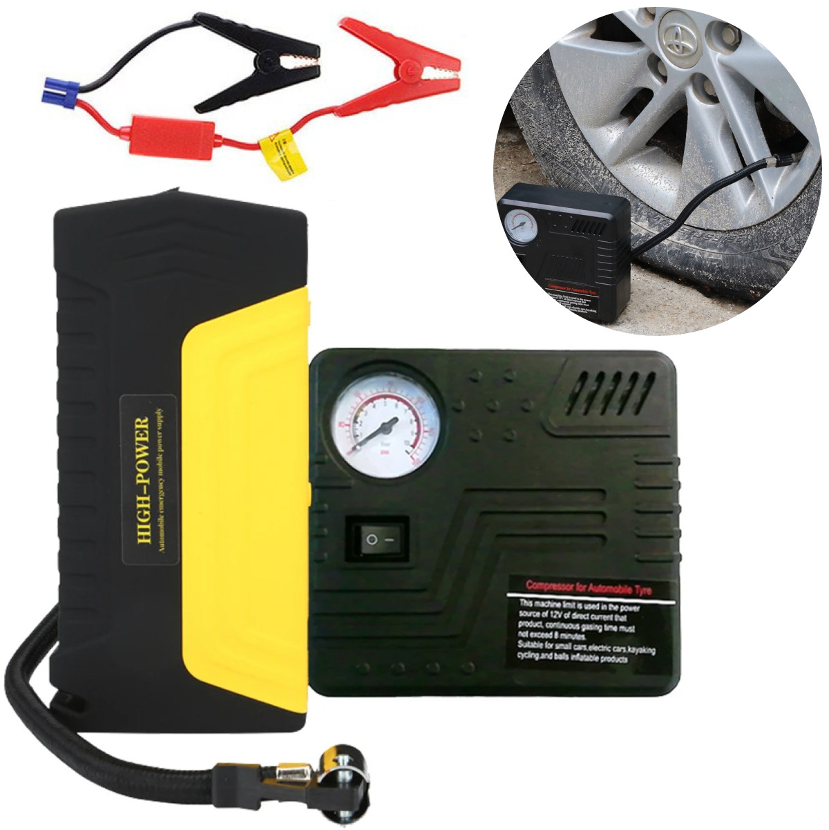 Пуско-зарядное Устройство с Компрессором 50800 МАч, JUMPSTARTER TM15 ...