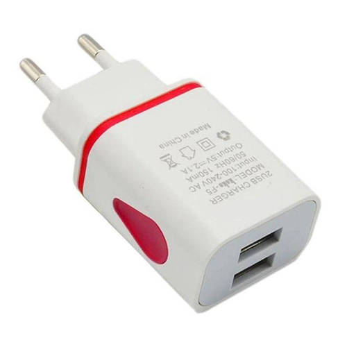 Купить USB зарядка 5 вольт 1.1 ампера 6 Ватт на 2 USB порта с защитой ...