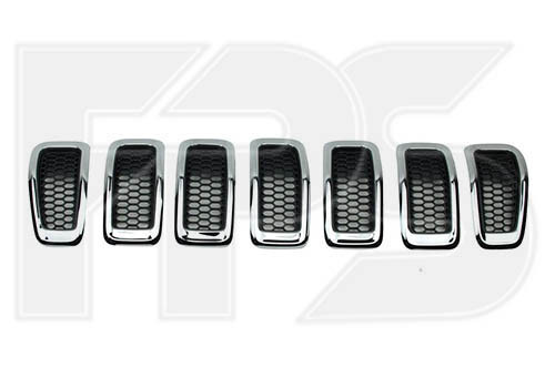 Решетка радиатора Jeep Cherokee KL '13-18 в капоте комплект хром (FPS ...