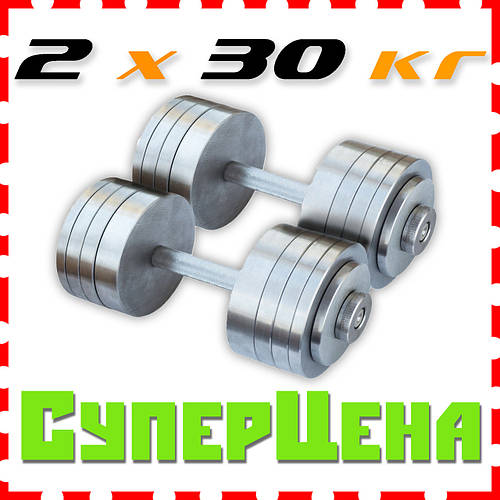 Купить Гантели наборные 2*30 кг (Общий вес 60 кг) металлические ...
