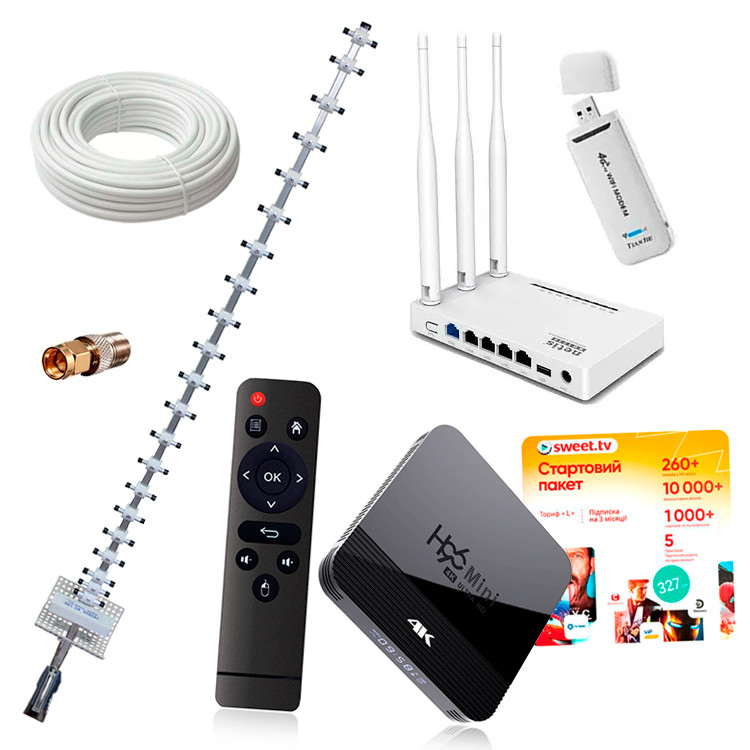 Приставка H96 mini H8 + 4G Wi-Fi комплект (Интернет + Смарт ТВ)