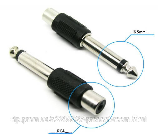 Переходник Jack 6.3 (папа)/RCA (мама) Mono, Black, пластик,Q100 c (ID ...