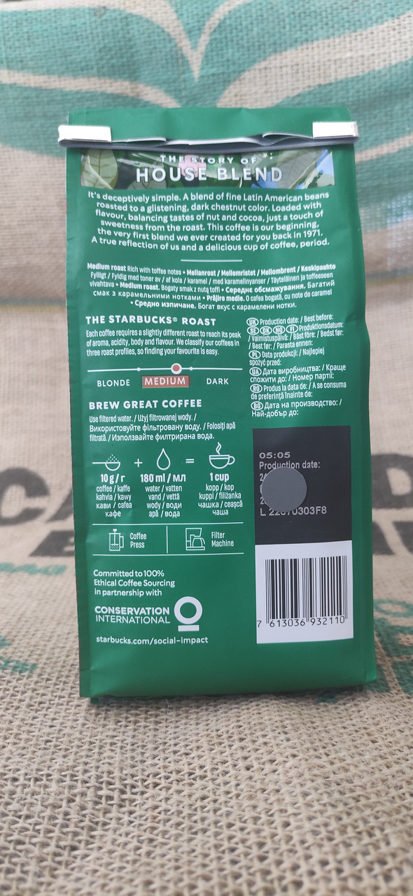 Кофе Starbucks Хаус Бленд натуральный жареный молотый 200 г (ID ...