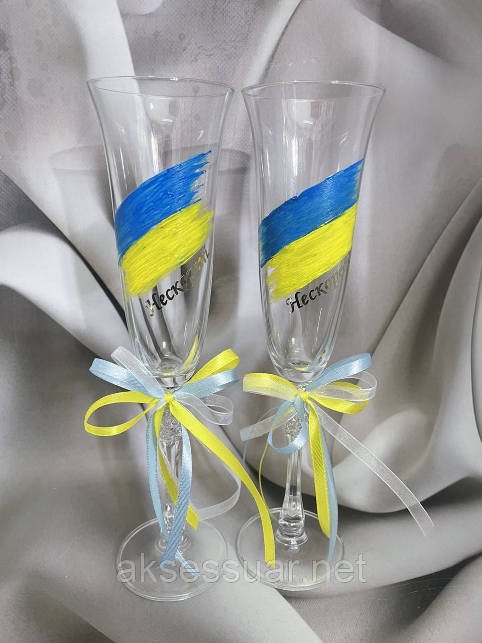 Купити Весільні бокали ручної роботи для шампанського ціна 600 грн Prom Ua Id 354614649