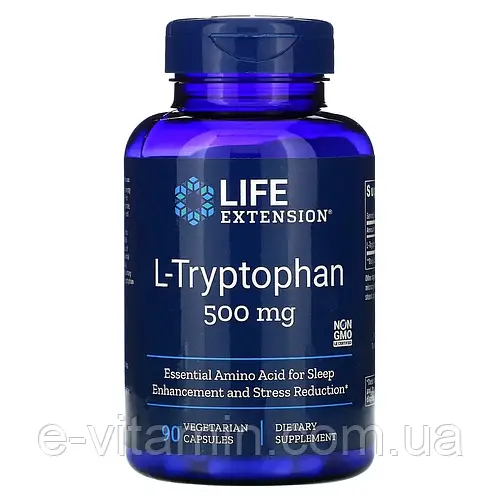 Купить L-триптофан (L-Tryptophan), Life Extension, 500 мг, 90 капсул ...