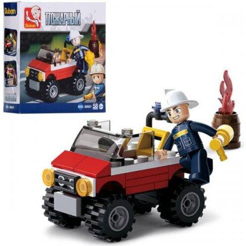 Купить Конструктор Sluban Пожарный джип, фигурки, 58 деталей, в коробке ...