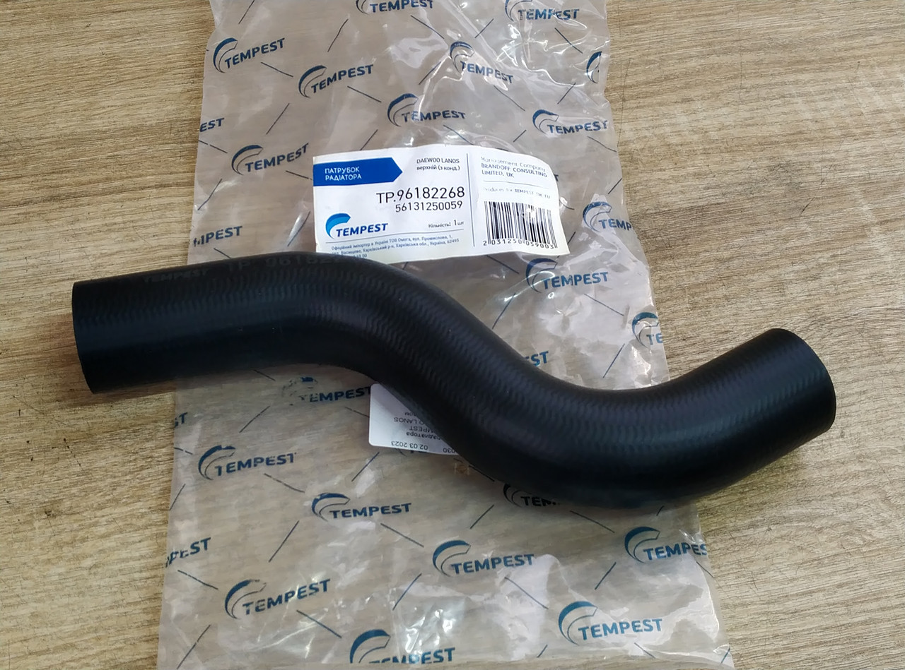 Патрубок радиатора верхний TEMPEST 96182268 DAEWOO LANOS 1.5 с ...