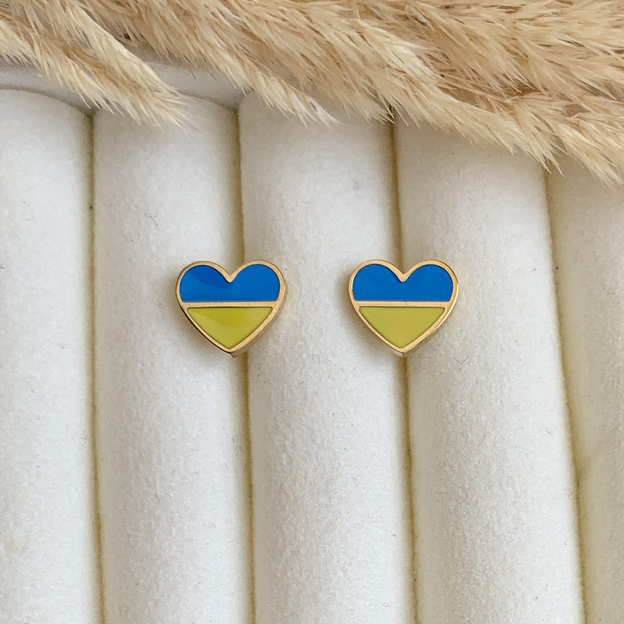 Сережки гвоздики Stainless steel флаг Украины желто-синие ...