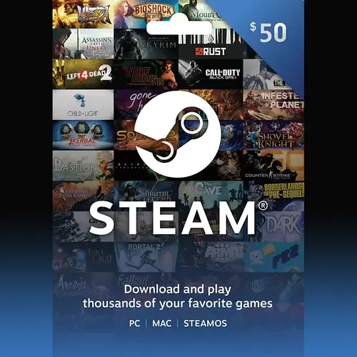 Купити Подарункова карта Steam Gift Card на суму 50 USD (Регіон USA ...