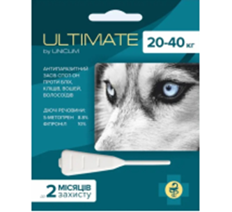 Капли ULTIMATE для собак 20-40 кг от блох, клещей, вшей и власной (s ...