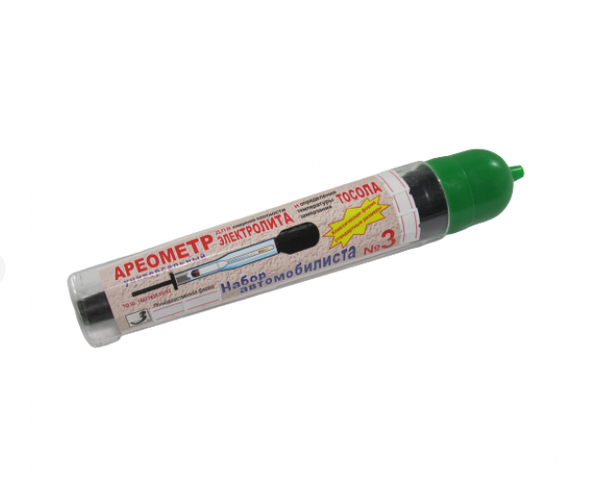 Ареометр для електроліту та тосолу зі скляною колбою, комплект (KG-6828 ...