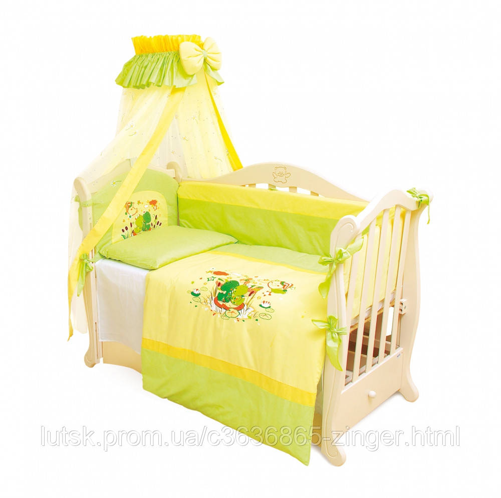 Постельный Комплект 7 Эл Twins Evo Лягушки 4037 А 014 Green Зеленый