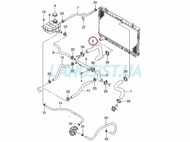 Купить Патрубок радиатора Лачетти 1.6 МКПП GM (нижний) 96553249, цена ...